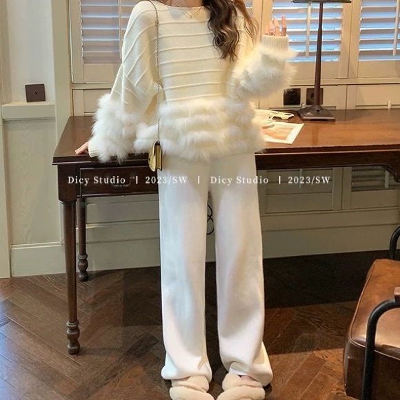 Sweaters | Size Sm Real Fur Light Creamy Color Sweater | Poshmark